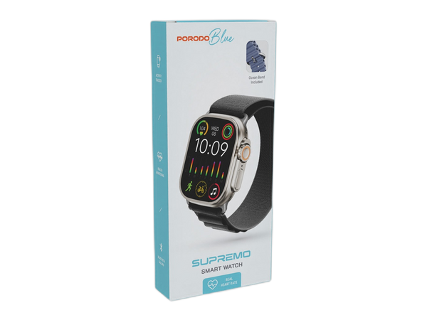 Porodo Smart Watch Blue Supremo Smart Watch Black dial WITH TWO STRAPS ...